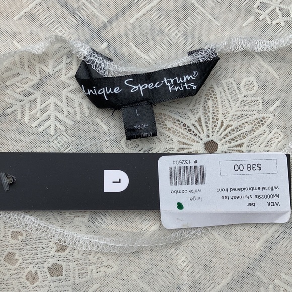 Unique Spectrum | Tops | Unique Spectrum Knits Mesh Shirt Wembroidery L ...